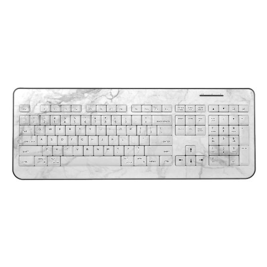 PixDezines WHITE MARBLE Wireless Keyboard | Zazzle.com