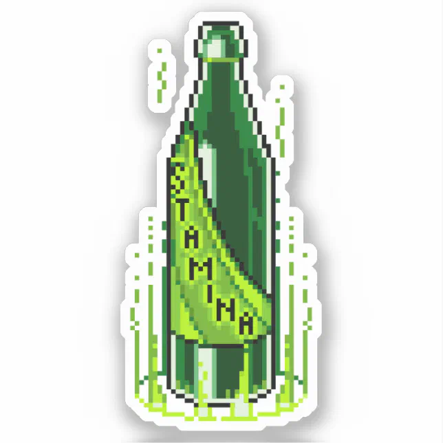 Pixel Art Beer Stamina Potion Sticker | Zazzle