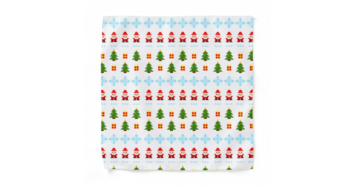 Pixel Art Christmas Bandana | Zazzle