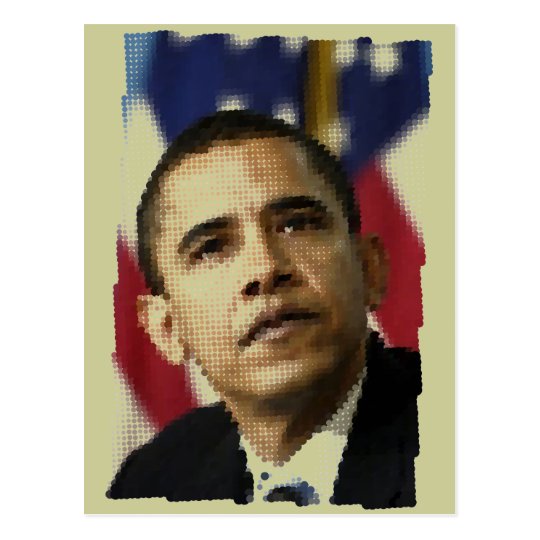 Pixel art (dots), Barack Obama Postcard | Zazzle.com