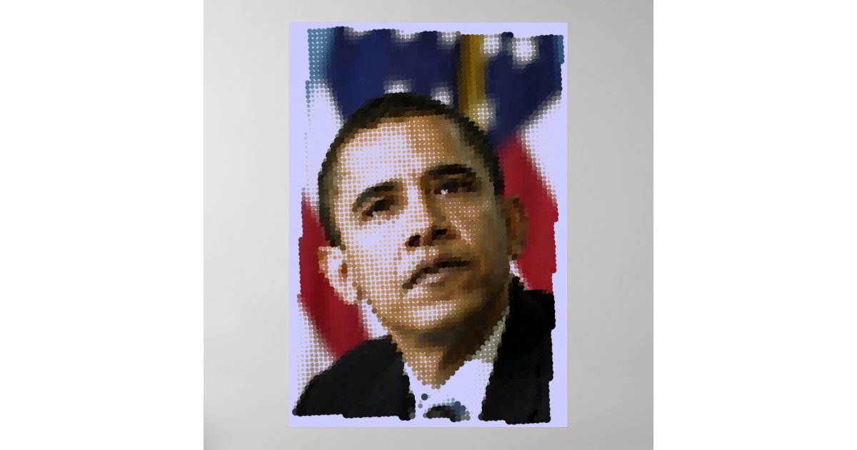 Pixel art (dots), Barack Obama Poster | Zazzle