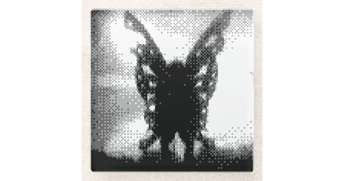 pixel art mothman glass coaster | Zazzle