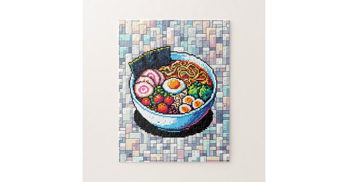 Pixel Art Ramen Noodles Jigsaw Puzzle | Zazzle