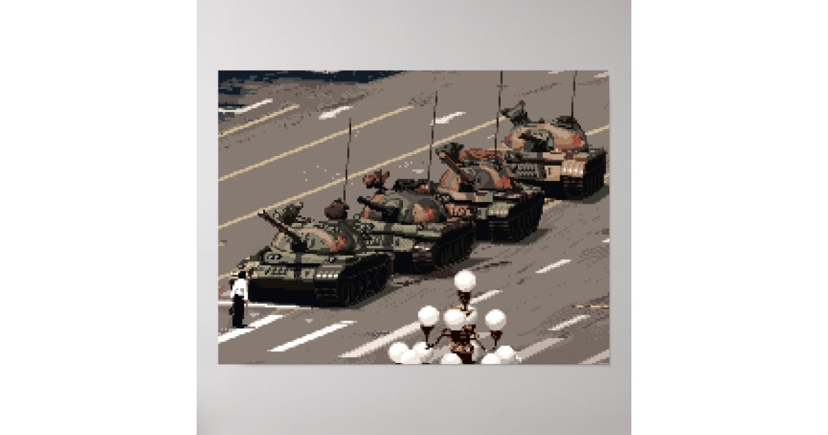 Pixel Art Tank Man (History in Pixels) Poster | Zazzle