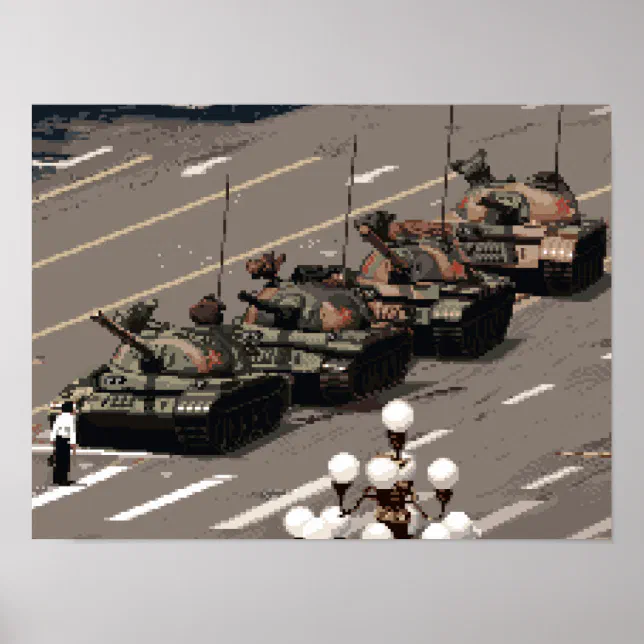 Pixel Art Tank Man (History in Pixels) Poster | Zazzle