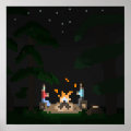 Pixel Campfire Poster | Zazzle