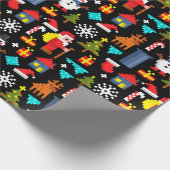 Pixel Christmas Wrapping Paper | Zazzle