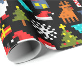Pixel Christmas Wrapping Paper | Zazzle