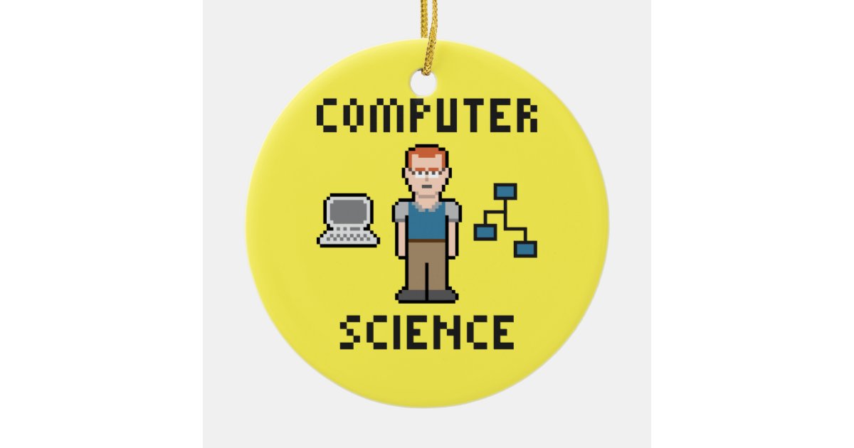 Pixel Computer Science Circle Ornament | Zazzle