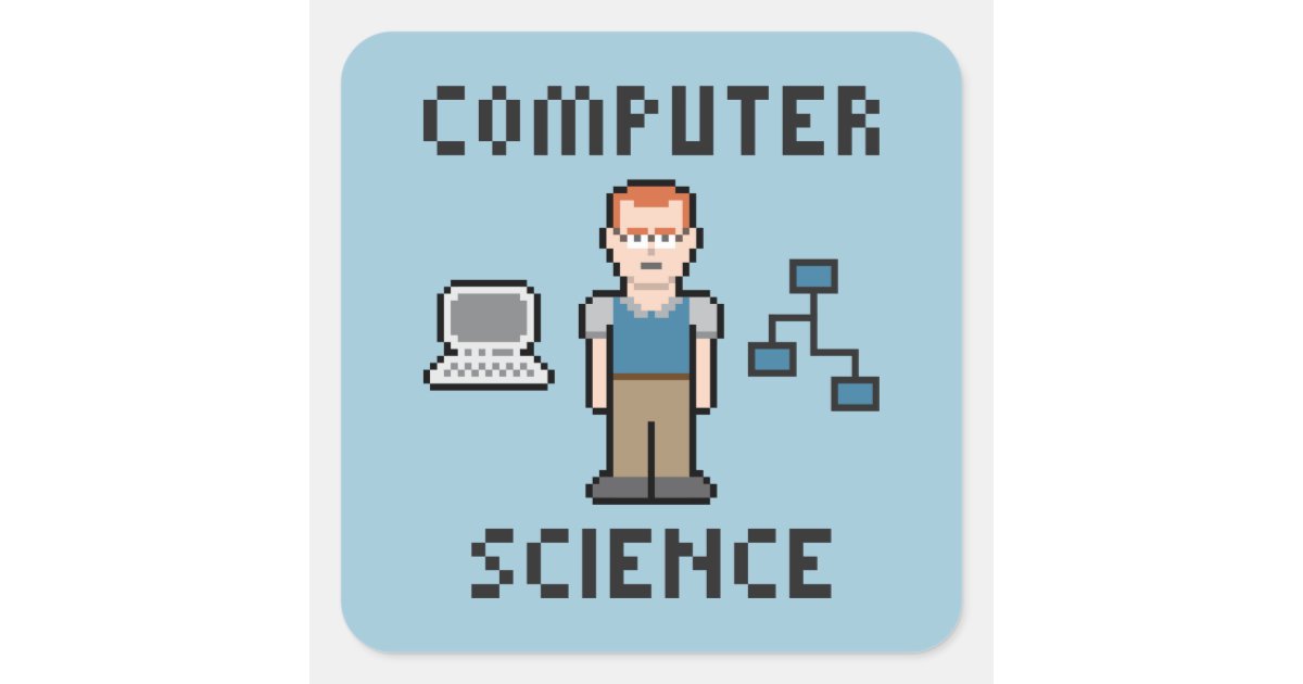 Pixel Computer Science Sticker | Zazzle