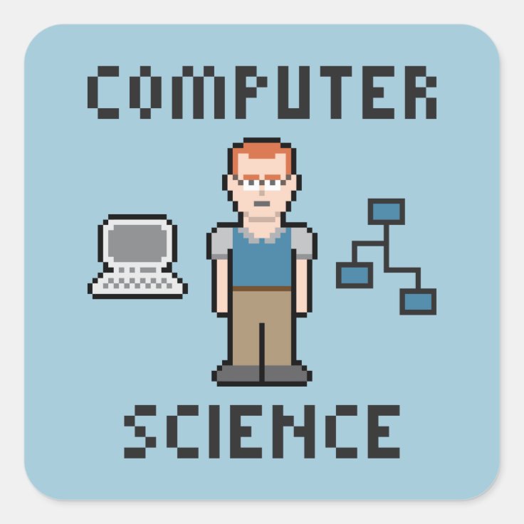 Pixel Computer Science Sticker | Zazzle