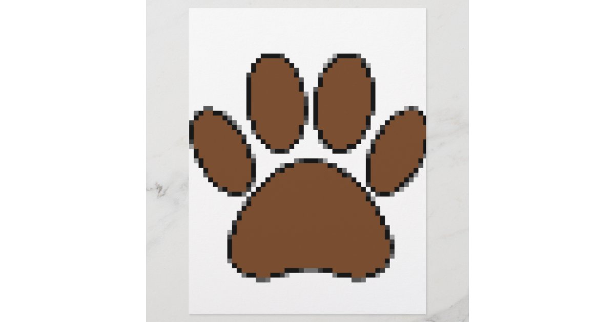 Pixel Dog Paw Print | Zazzle