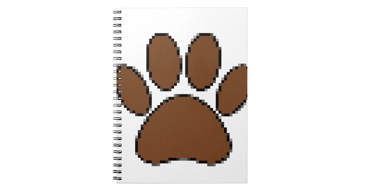 Pixel Dog Paw Print Notebook | Zazzle