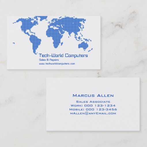 Pixel Earth Business Card | Zazzle