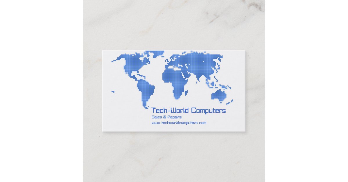 Pixel Earth Business Card | Zazzle