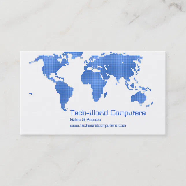 Pixel Earth Business Card | Zazzle