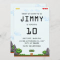 Pixel Game Birthday Invitation | Zazzle