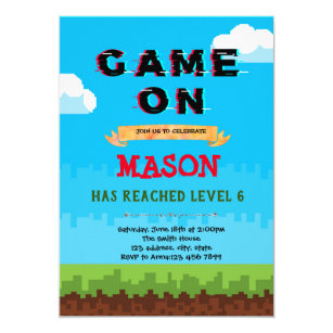 Pixel Invitations | Zazzle
