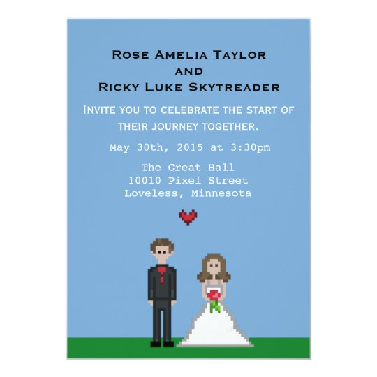 Pixel Gamer Bride & Groom Wedding Invite | Zazzle.com