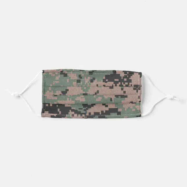 Pixel Green Camouflage Adult Cloth Face Mask | Zazzle