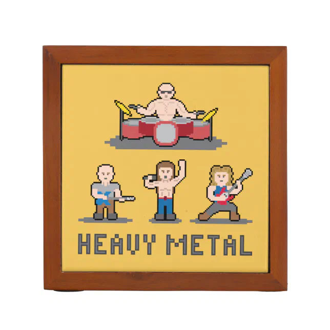 Pixel Heavy Metal Desk Organizer | Zazzle