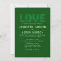 Pixel 'Love' Wedding Invitation | Zazzle