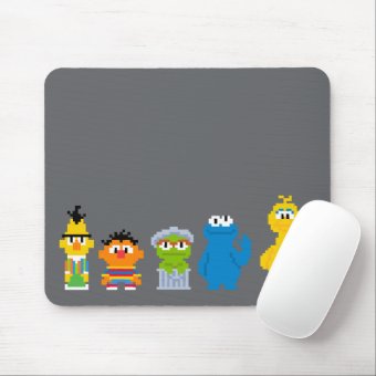 Pixel Sesame Street Characters Mouse Pad | Zazzle