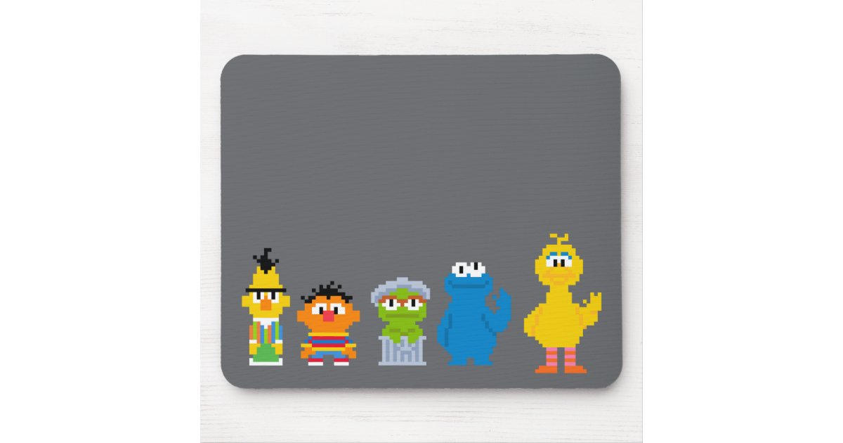 Pixel Sesame Street Characters Mouse Pad | Zazzle