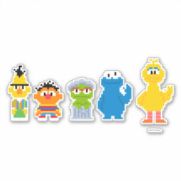 Pixel Sesame Street Characters Sticker | Zazzle