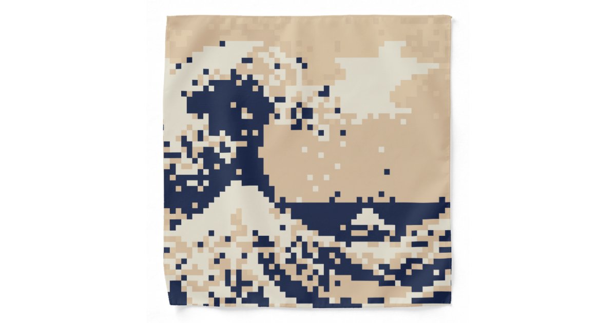 Pixel Tsunami 8 Bit Pixel Art Bandana | Zazzle