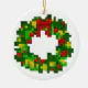 Pixel Wreath Ceramic Ornament | Zazzle