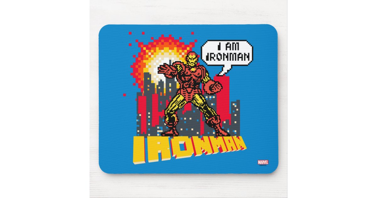 Pixelated Iron Man Mouse Pad | Zazzle