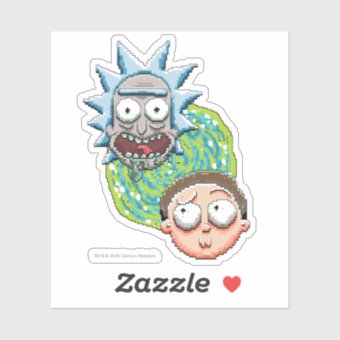 Pixelverse Rick and Morty Portal Graphic Sticker | Zazzle