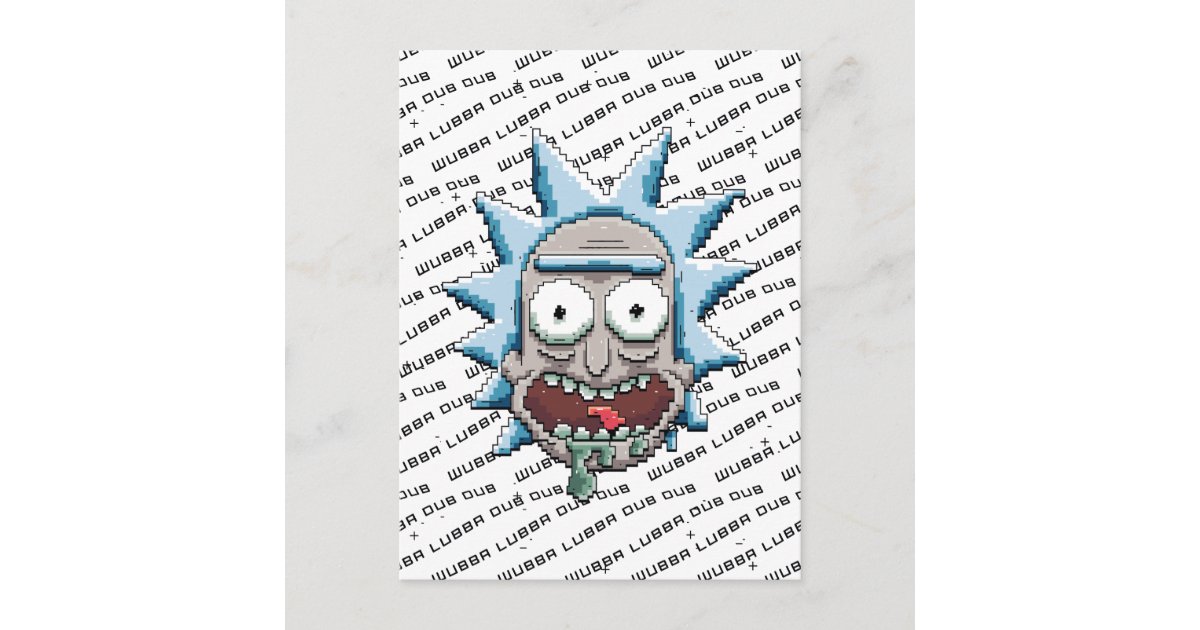 Pixelverse Rick Drooling Head Invitation Postcard | Zazzle