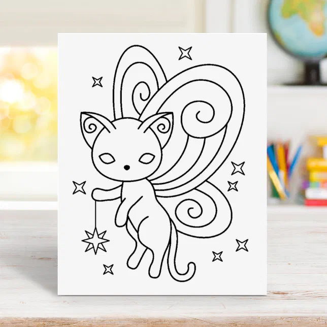 kitten with wings coloring pages