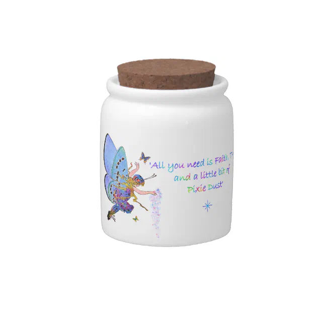 Pixie Dust Victorian Butterfly Fairy Art Candy Jar | Zazzle