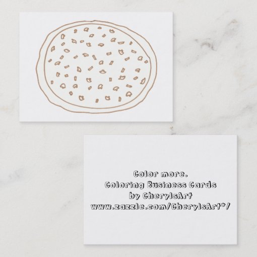Pizza and toppings Coloring Business Cards | Zazzle