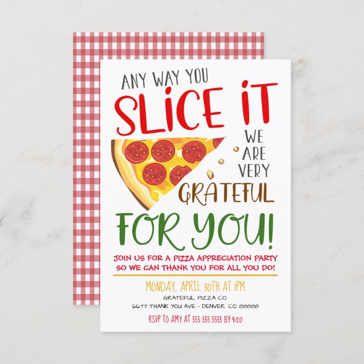 Pizza Appreciation Invitation | Zazzle