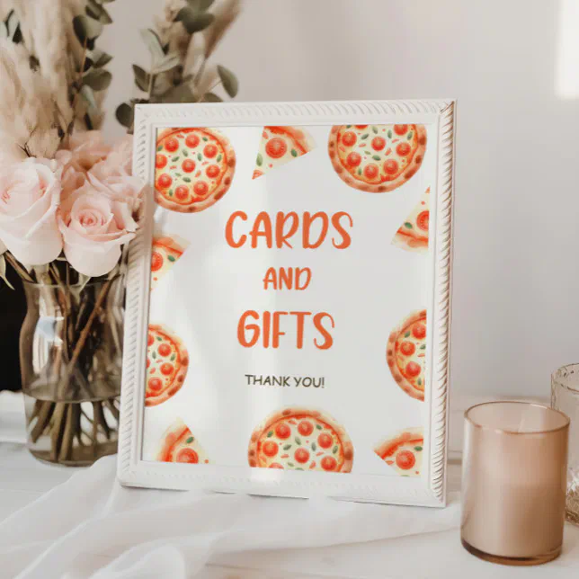 Pizza Baby Shower Cards and Gifts Sign | Zazzle