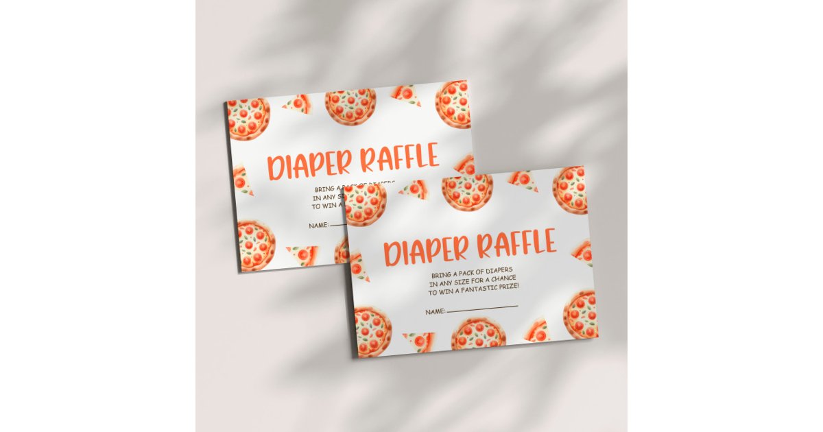 Pizza Baby Shower Diaper Raffle Enclosure Card | Zazzle