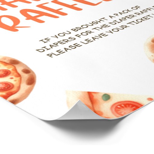 Pizza Baby Shower Diaper Raffle Sign | Zazzle