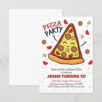Pizza Birthday Invitation, Pizza Party Invitation | Zazzle