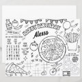 Pizza Birthday Party Coloring Page Placemat | Zazzle