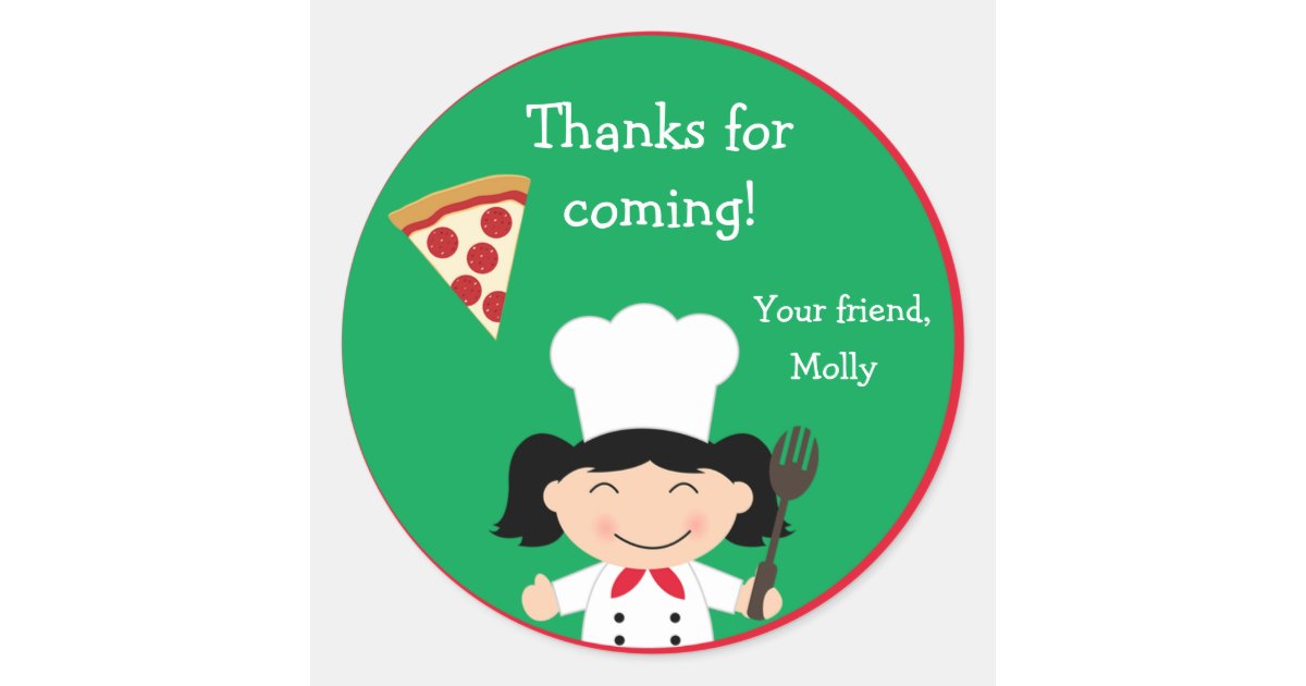 Pizza Birthday Party Sticker | Zazzle