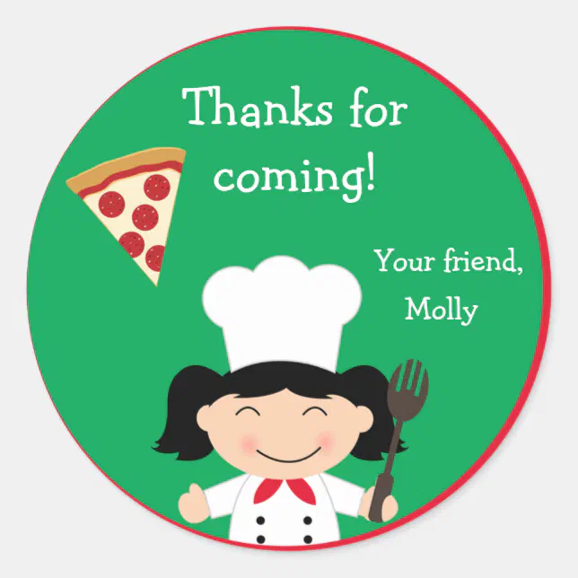 Pizza Birthday Party Sticker | Zazzle
