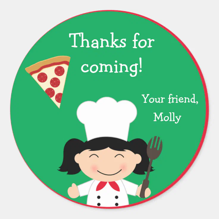 Pizza Birthday Party Sticker | Zazzle