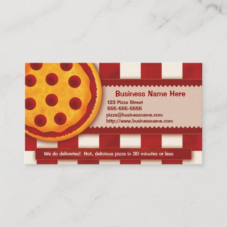 Pizza Business Card | Zazzle