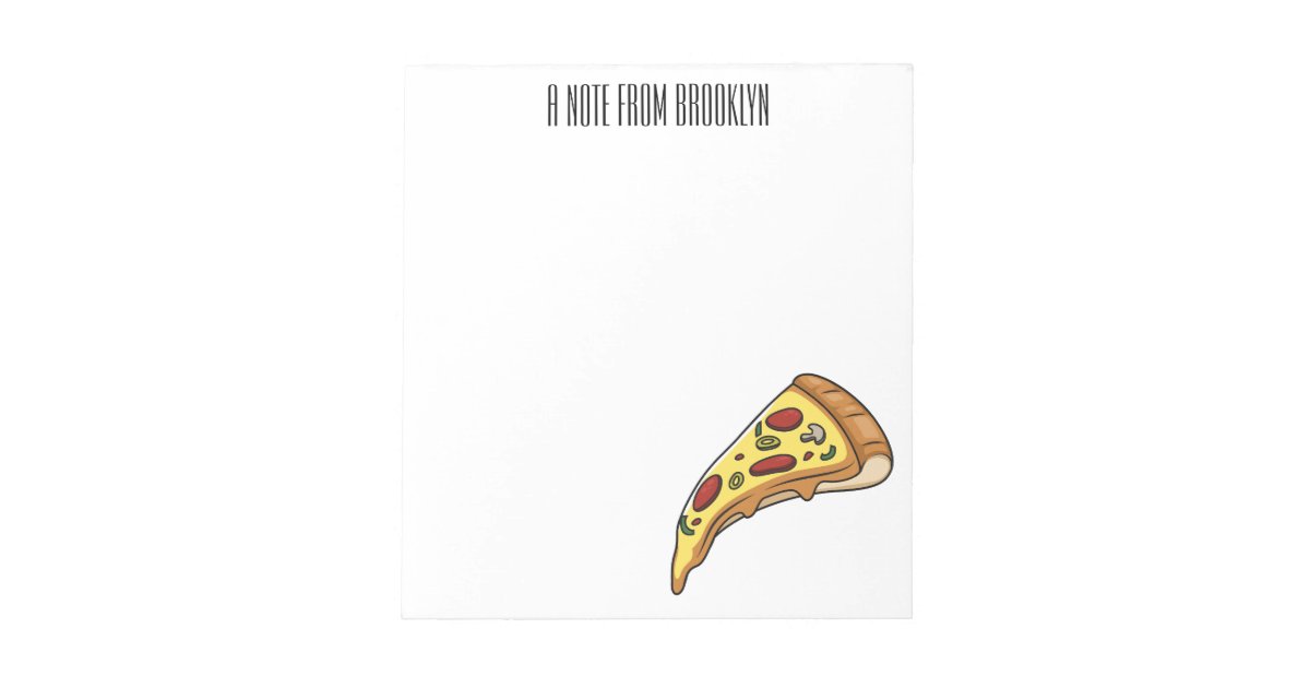 Pizza cartoon illustration notepad | Zazzle
