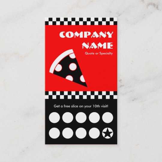 pizza checkers punchcard loyalty card | Zazzle.com