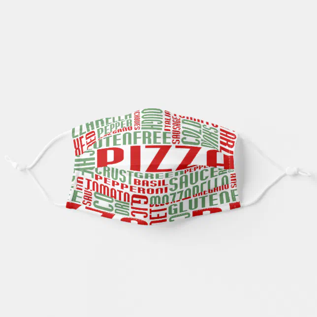 pizza chit chat adult cloth face mask | Zazzle